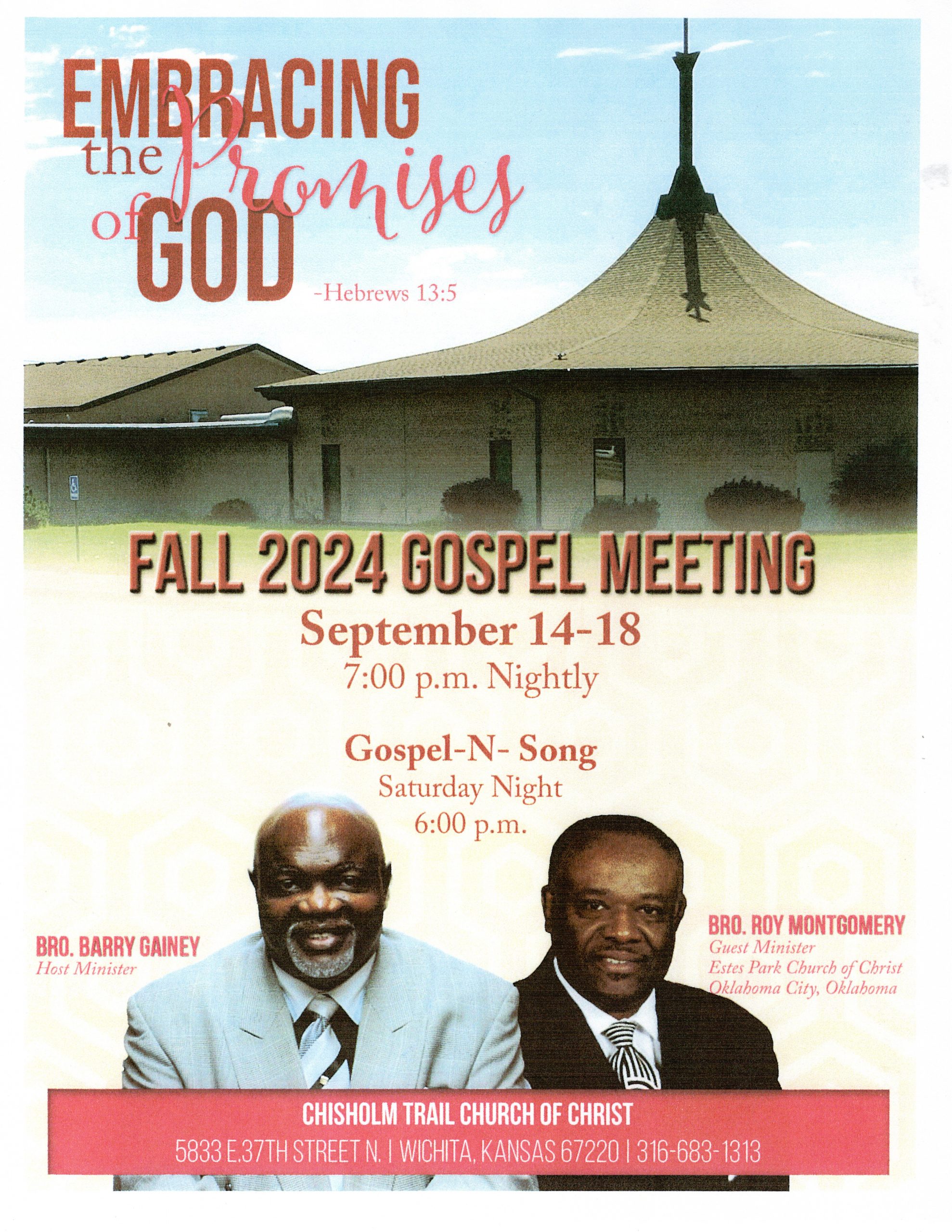fall 2024 gospel meeting – Chisholm Trail Church of Christ